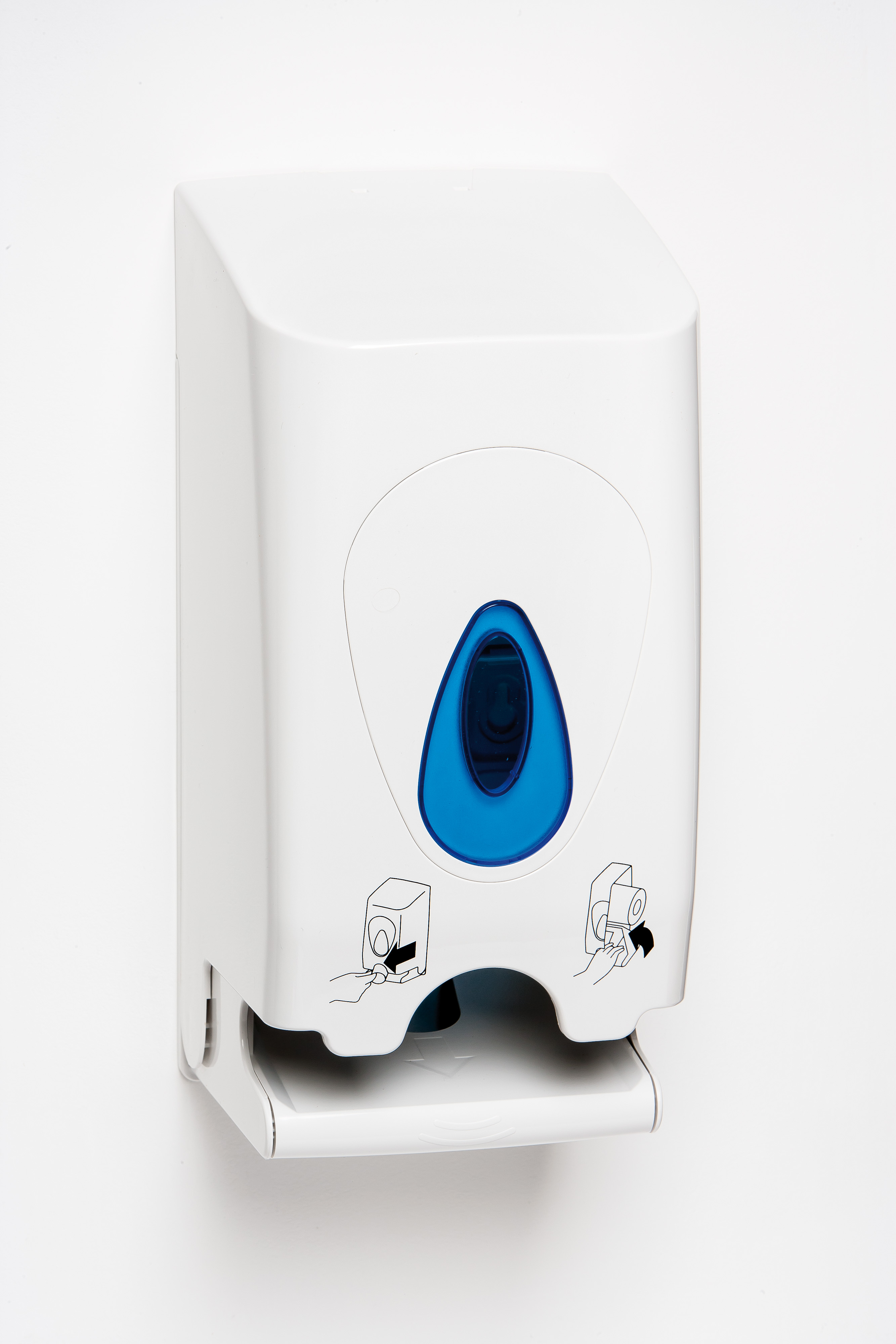 Twin Roll Tissue Dispenser -Plastic #JD-PL55PWB