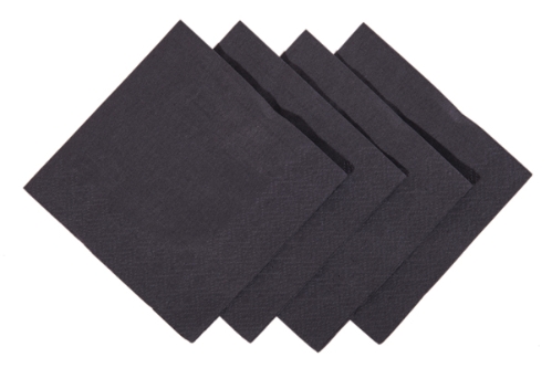 24 x 24cm Black Cocktail Napkin (2000 Pack) #PP1022424BK2